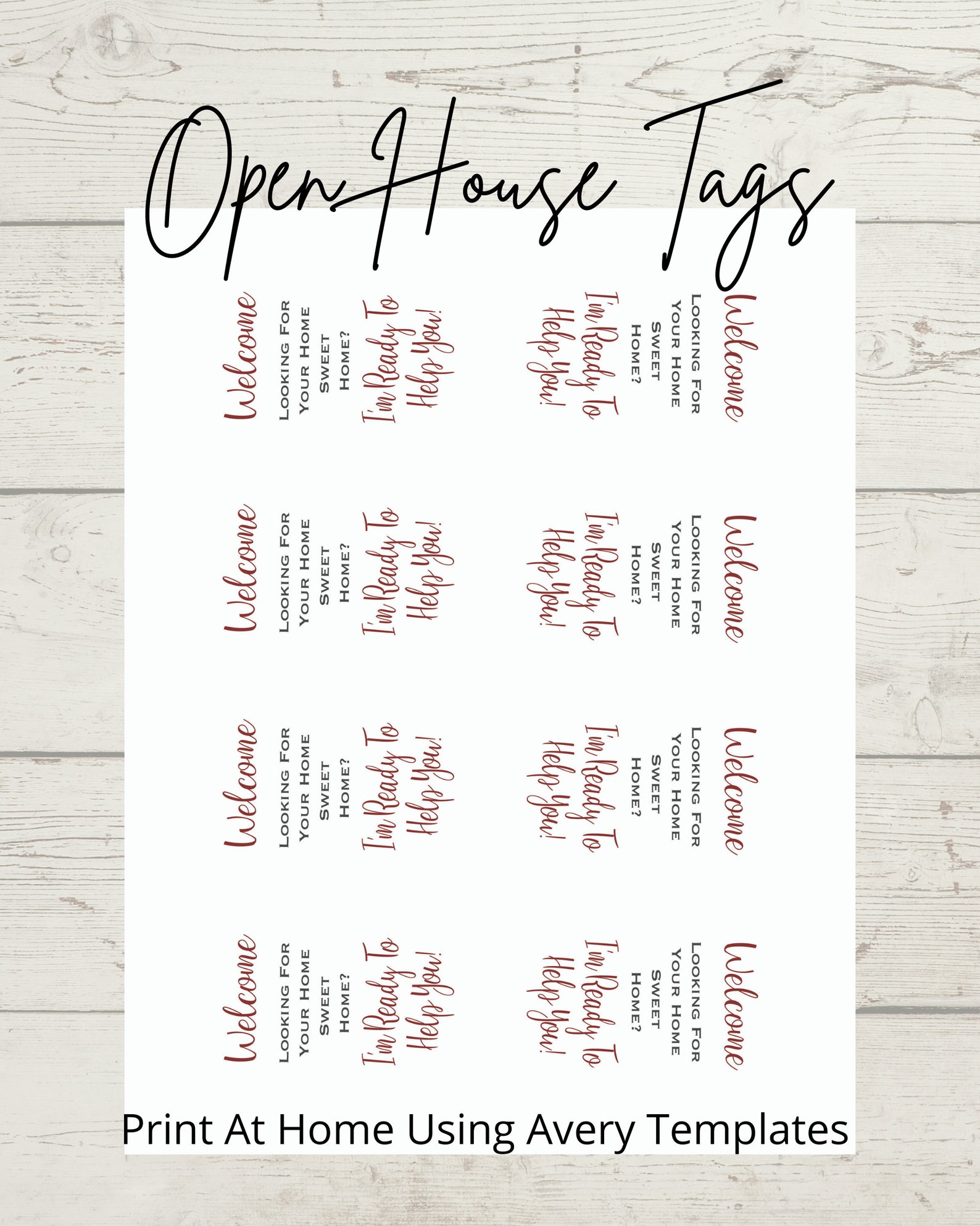 Open House Tags Open House Sign Realtor Marketing Real - Etsy