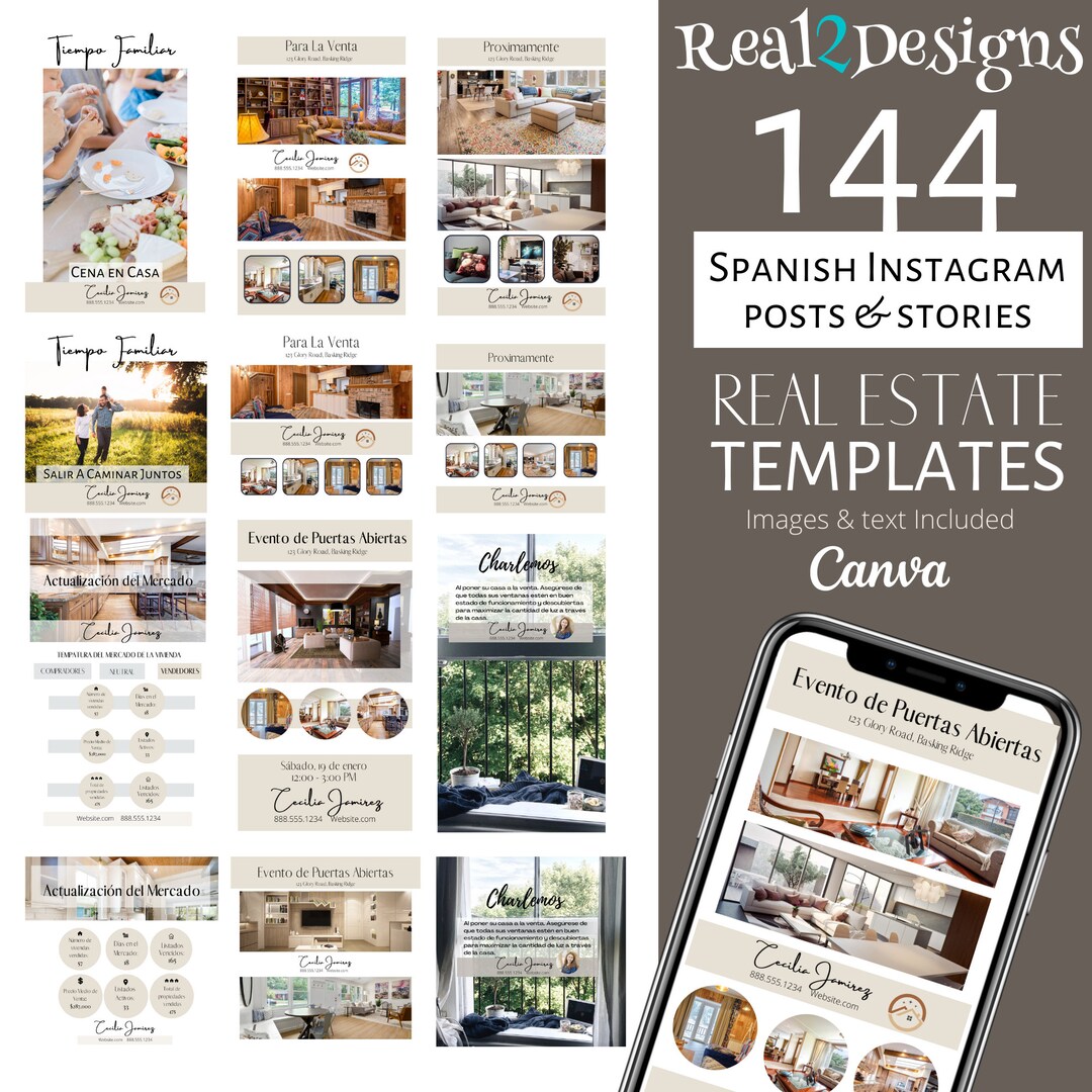 Real Estate Agent Spanish Instagram Templates & Reels – Customizable ...
