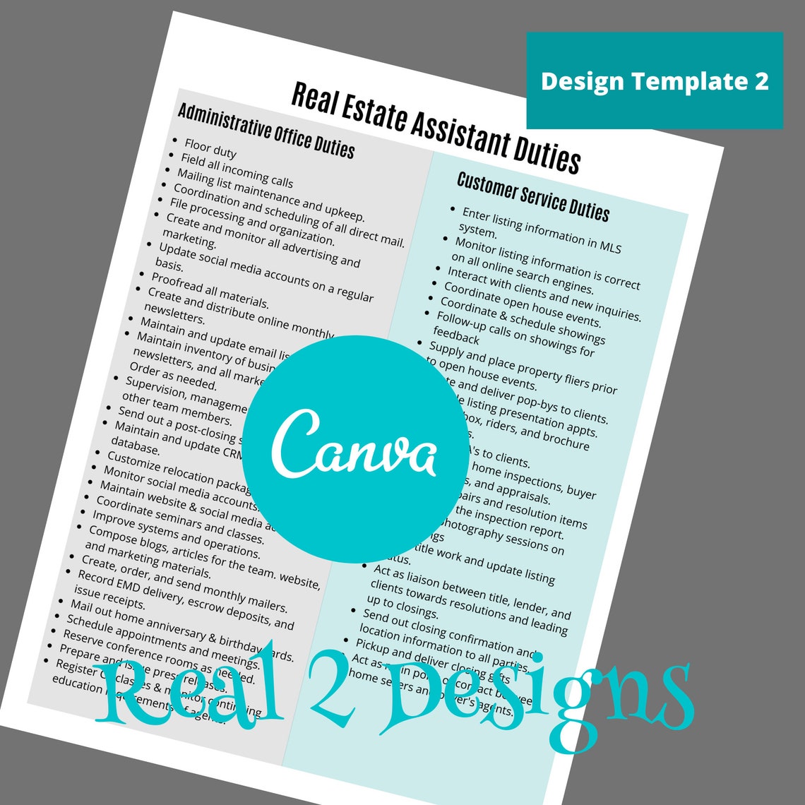 Realtor Assistant Job Description & Business Plan Template for Realtors ...