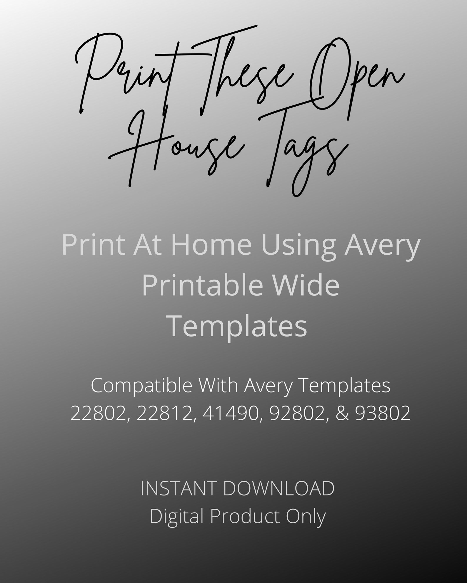 Real Estate Open House Tags Open House Sign Realtor Marketing Real ...