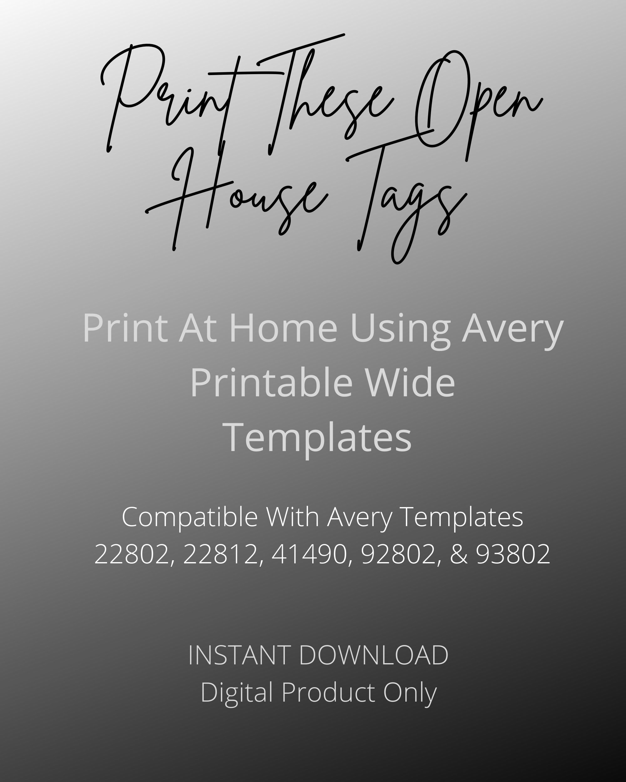 Real Estate Open House Tags Open House Sign Realtor Marketing Real ...