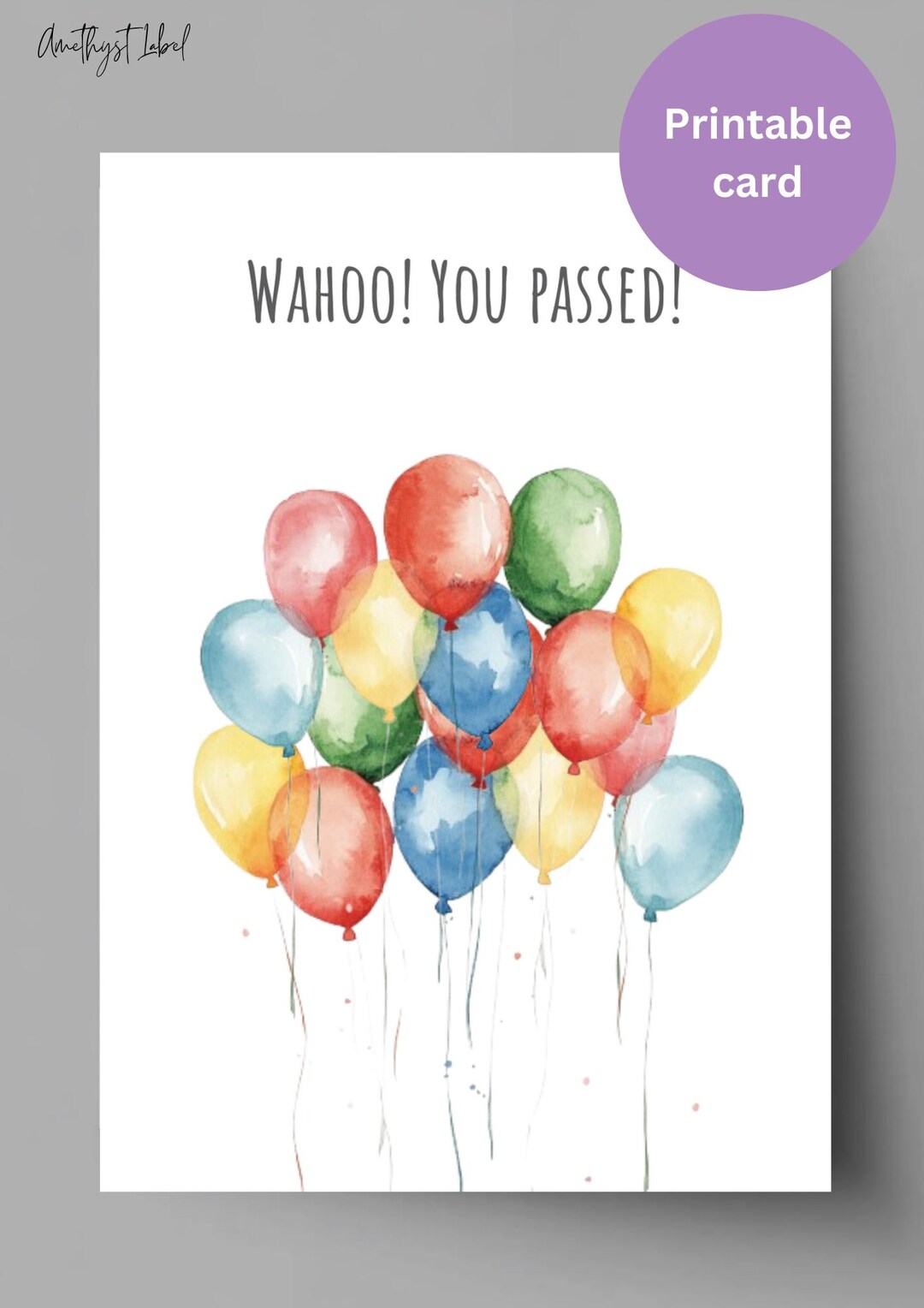 Exam Congratulation Card Printable Card Congratulation Card for Exams ...