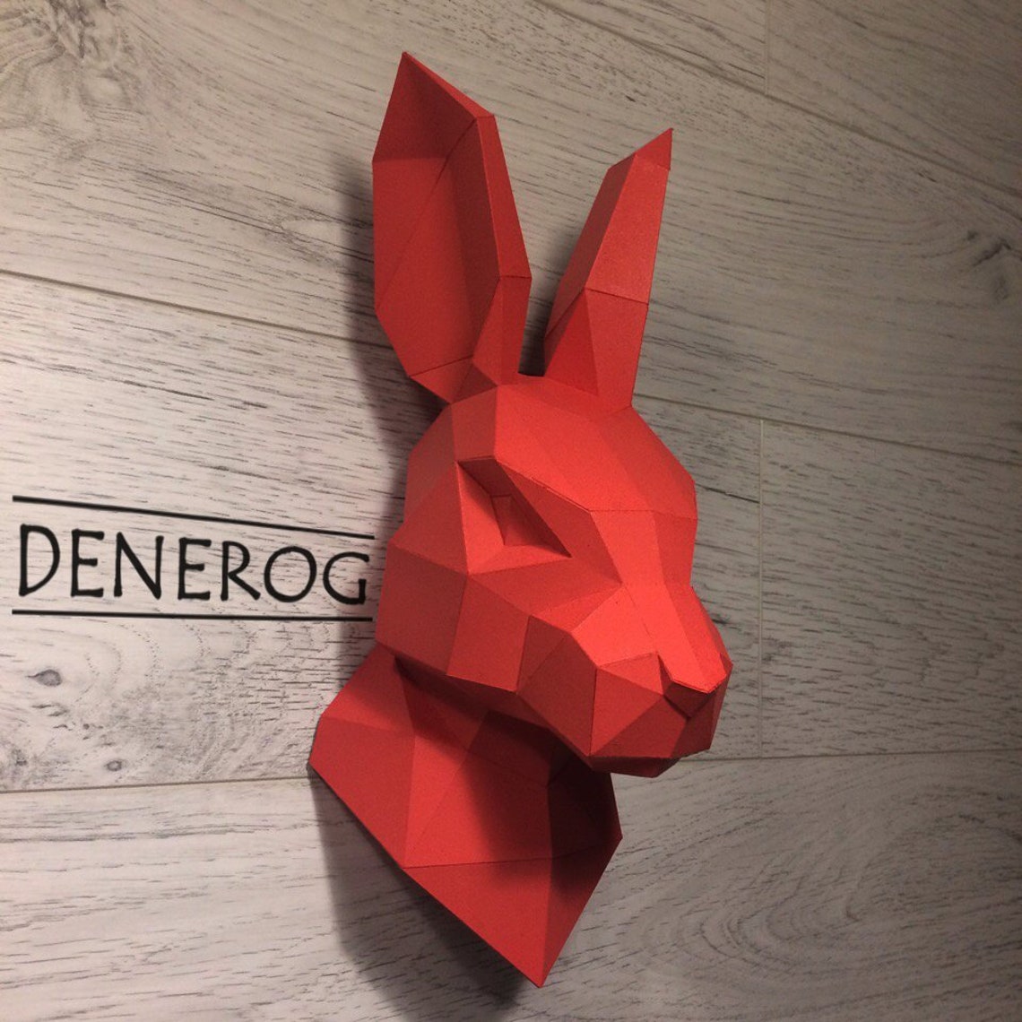 Rabbit Low Poly, Papercraft, PDF Template, Paper Model, Sculpture, 3D ...