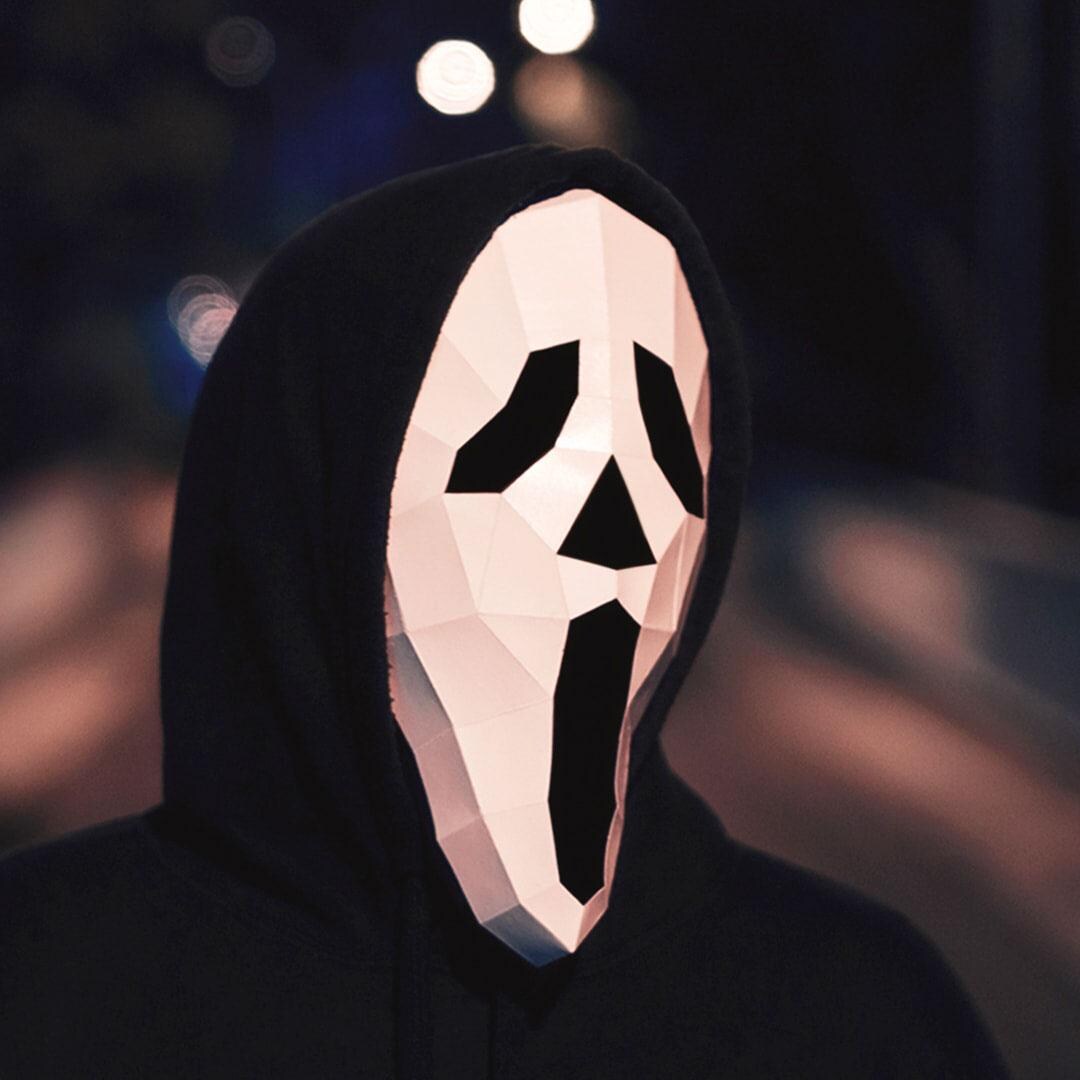 Low Poly Papercraft Scream Mask – DIY Paper Sculpture Template, Instant ...