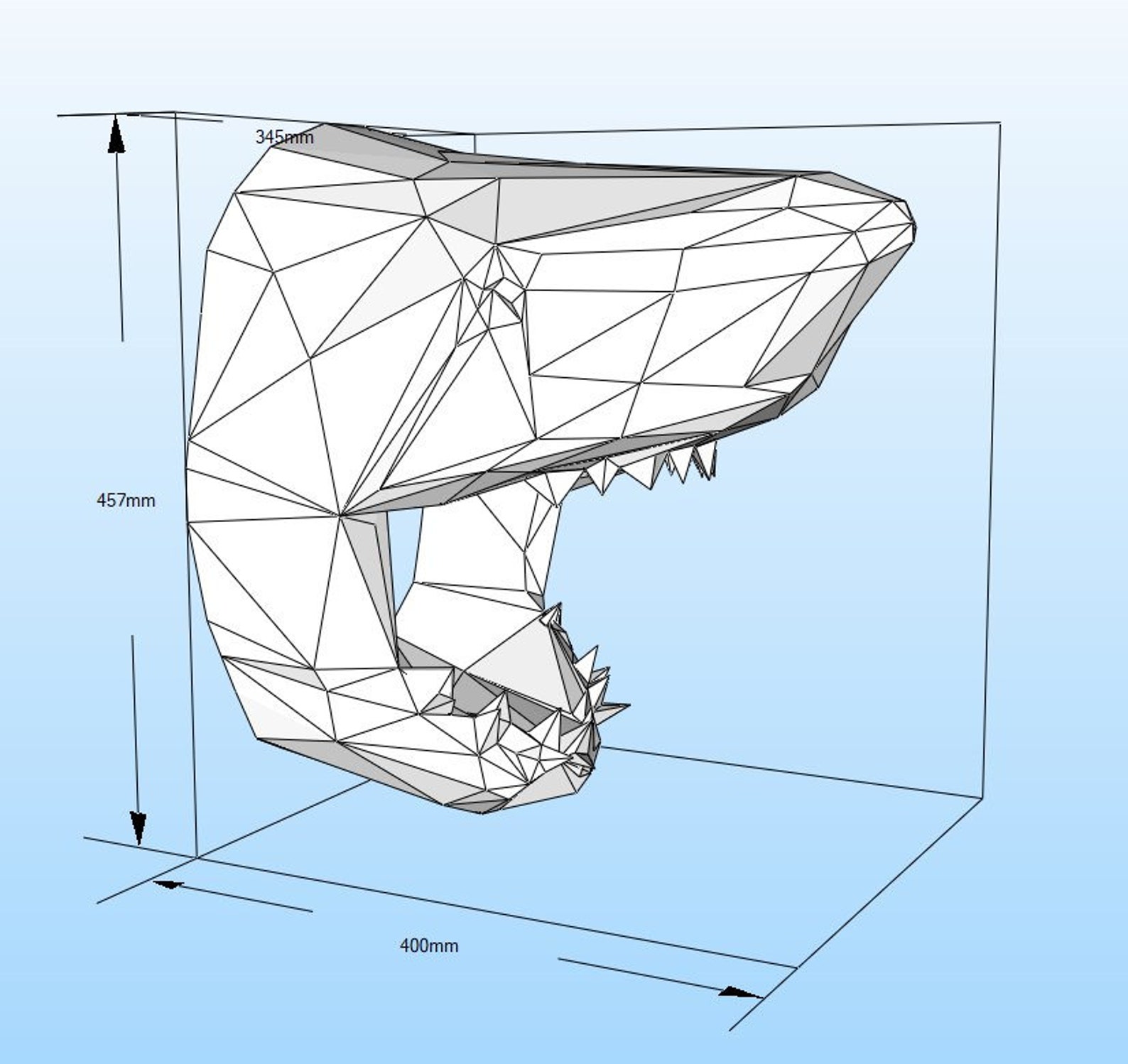 Jaws 3d Paper Shark Out of the Wall, Low Poly, Papercraft, PDF Template ...