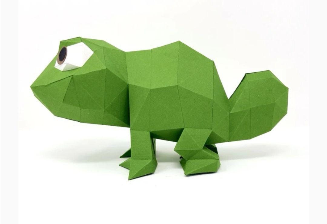Papercraft Chameleon, Low Poly, Papercraft, PDF Template, Polygonal ...