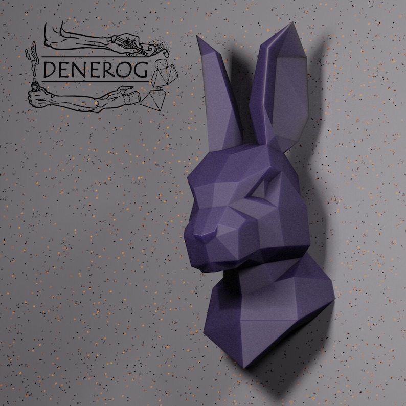 Rabbit Low Poly, Papercraft, PDF Template, Paper Model, Sculpture, 3D ...
