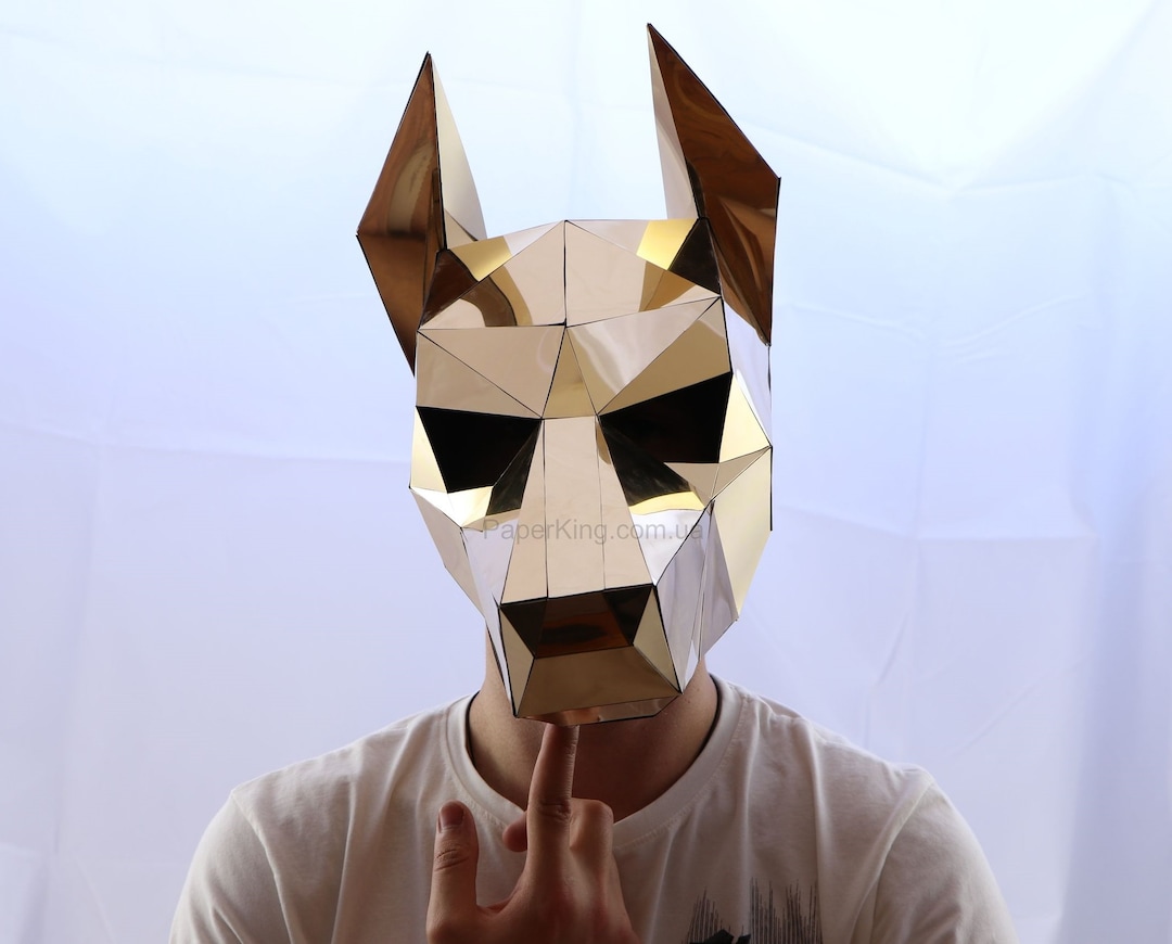 Máscara de perro Papercraft, Low Poly, Papercraft, plantilla PDF ...
