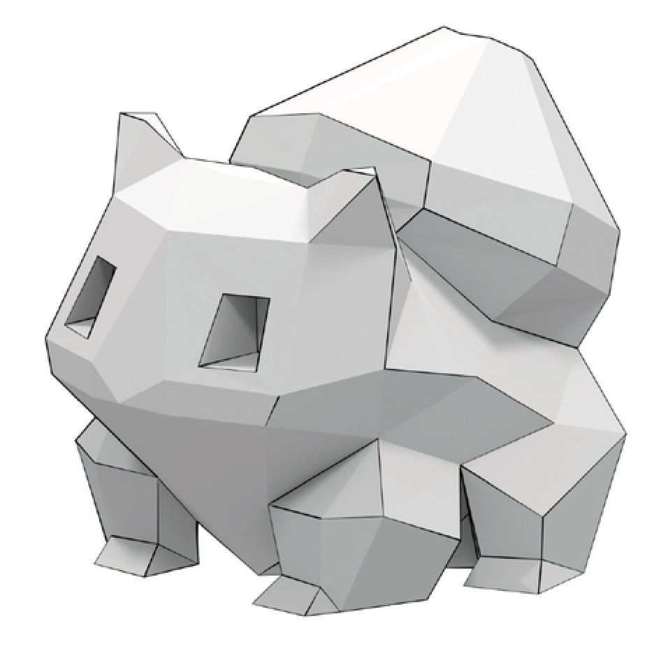 Papercraft Pokemon Bulbasaur, Low Poly, Papercraft, plantilla PDF ...