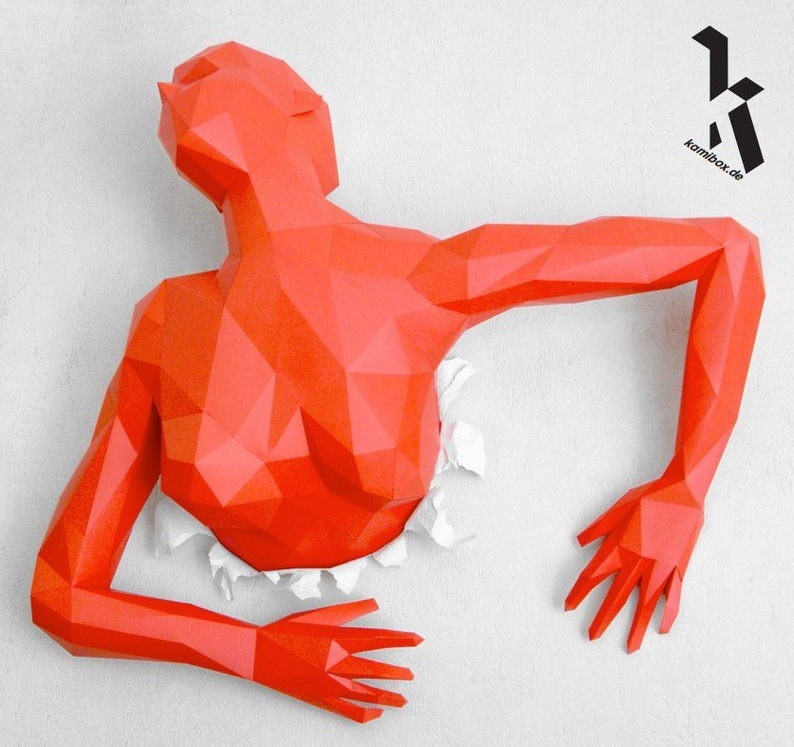 DIY Papercraft Woman Sculpture: Low Poly 3D Puzzle (pattern) - Etsy