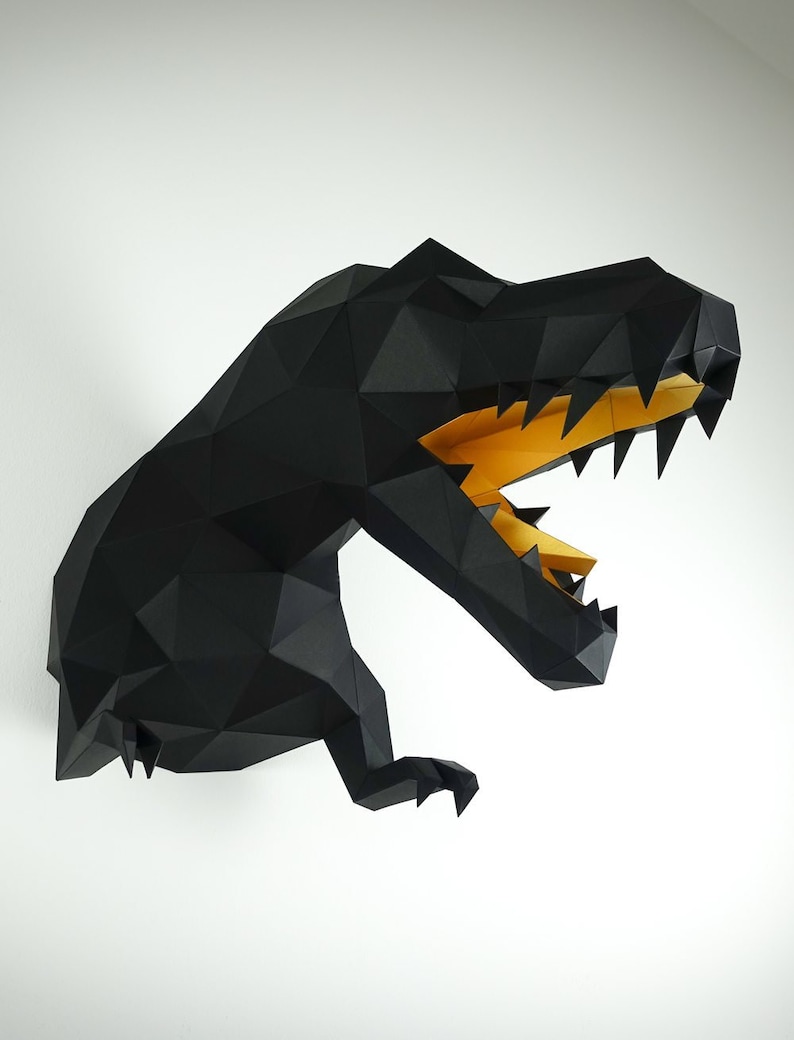 T-rex Low Poly, Papercraft, PDF Template, Paper Model, Sculpture, 3D ...