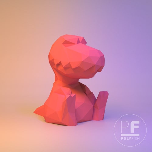 Interior Low Poly Papercraft PDF Template Polygonal Model - Etsy