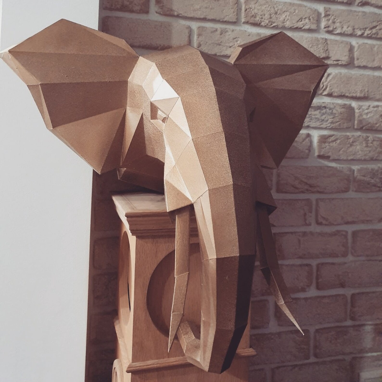 3d Papercraft Elephant Head, Low Poly, Papercraft, PDF Template ...