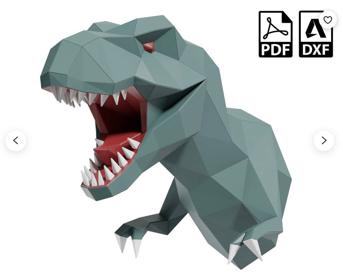 T-rex Low Poly, Papercraft, PDF Template, Paper Model, Sculpture, 3D ...