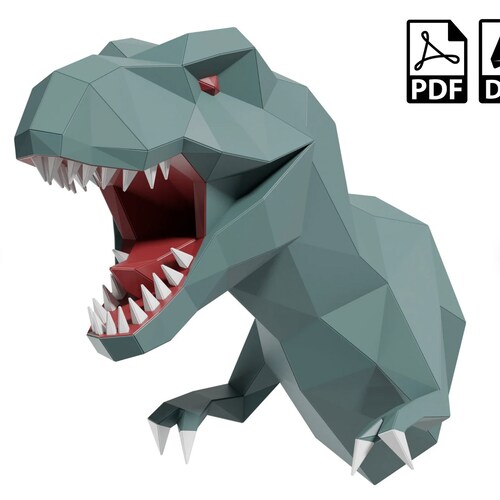 T-rex Low Poly Papercraft PDF Template Paper Model - Etsy