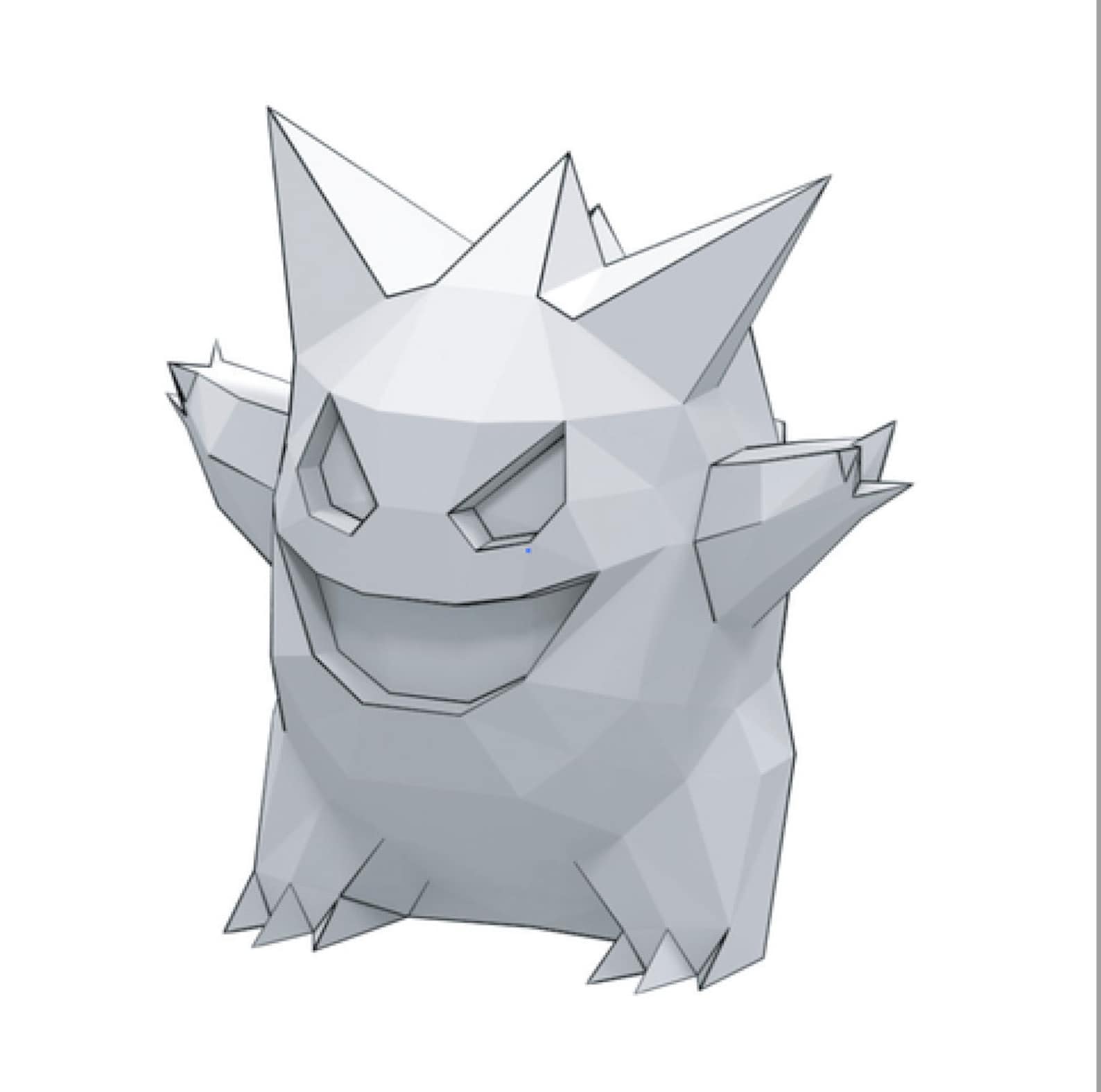 Papercraft Pokemon Gengar, Low Poly, Papercraft, plantilla PDF, modelo ...