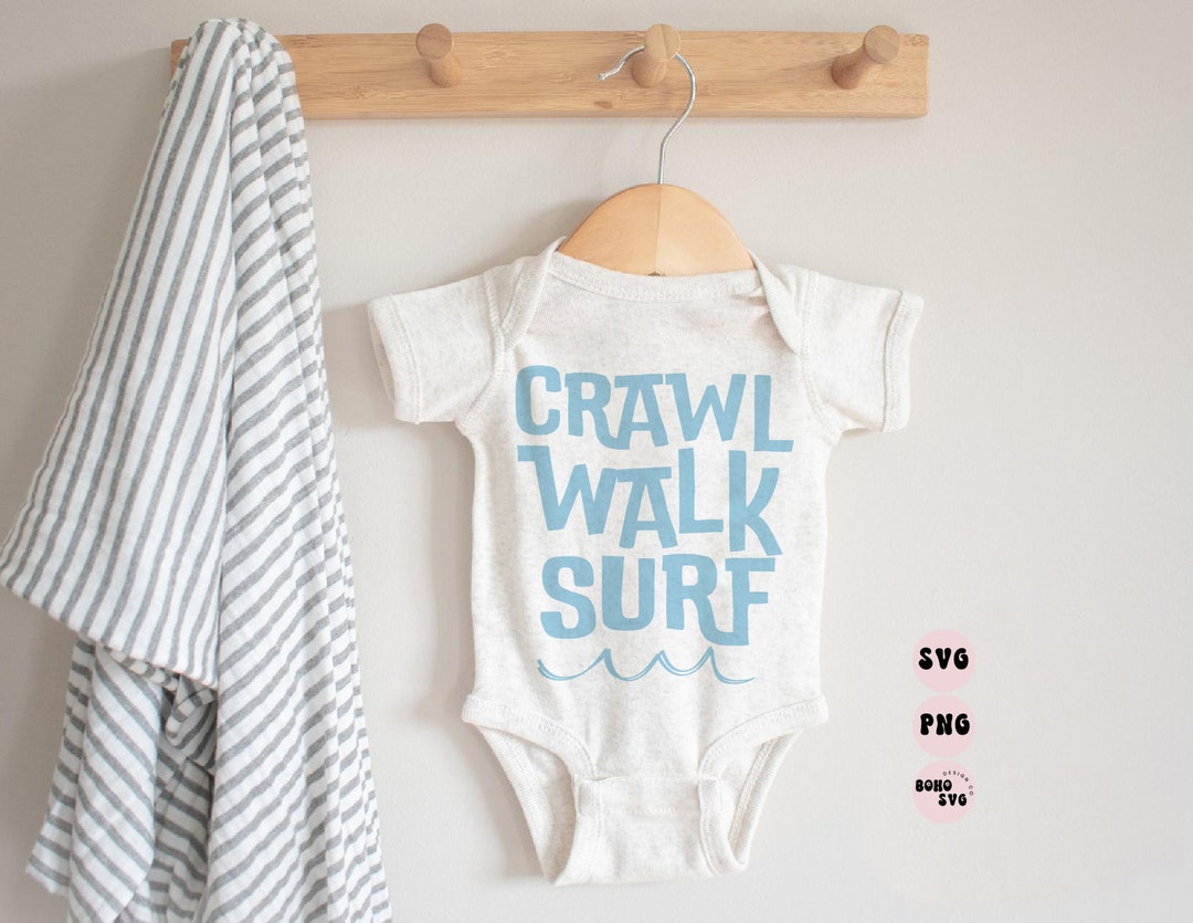Crawl Walk Surf Svg Png, Retro Summer PNG for Sublimation, Vintage ...