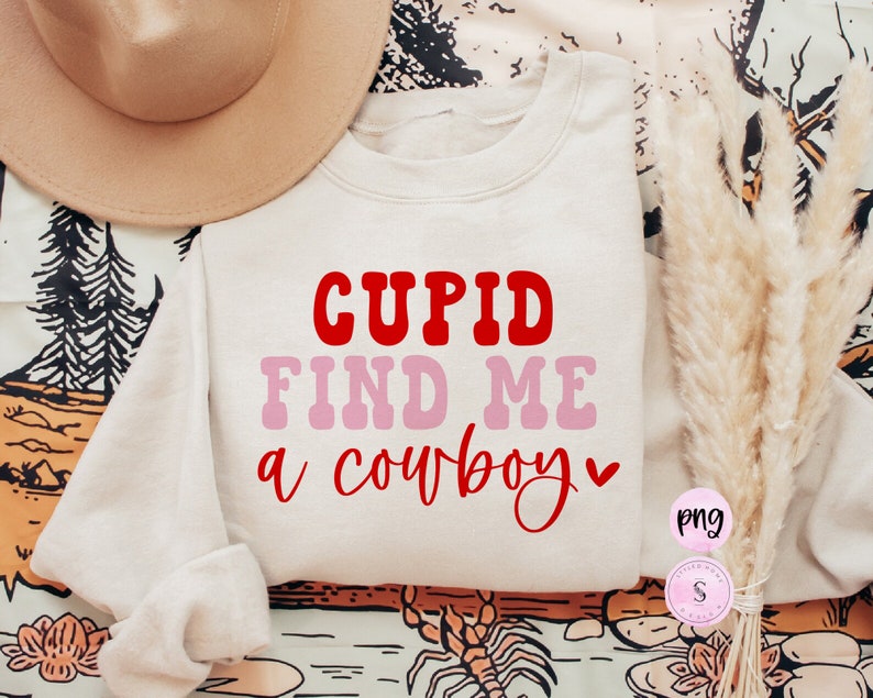 Cupid Find Me a Cowboy Png Howdy Valentine Cowboy Png Retro - Etsy