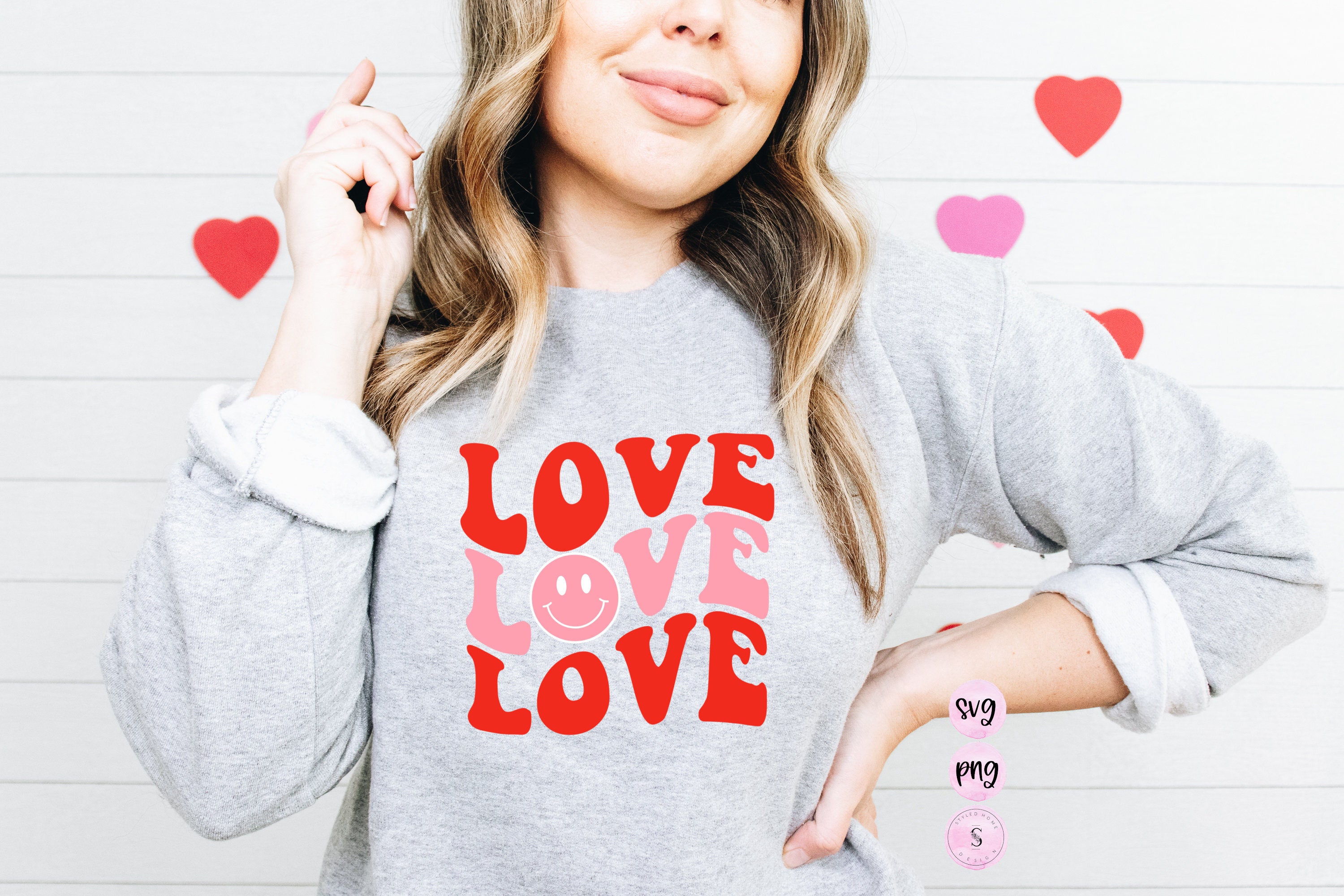 Love Valentine's Day Matching SVG Cut File Printable PNG | Etsy