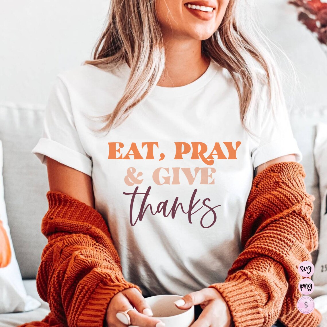 Eat Pray Give Thanks Fall Thanksgiving Halloween Pumpkin Retro - Etsy