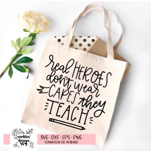 Real Heroes Don't Wear Capes They Teach Teacher Appreciation Gift ...