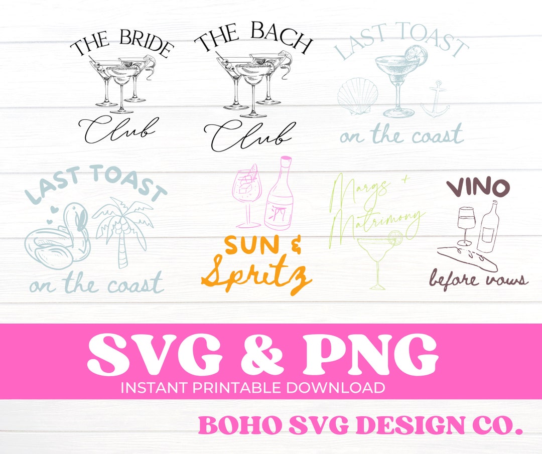 Bachelorette Svg Bundle, Coastal Bachelorette, Wedding Party Logo Pack ...