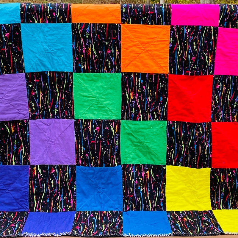 Rainbow Quilt - Etsy