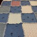 Primitive Floral and Denim Sofa Rag Quilt, Sofa Throw, Farmhouse Quilt ...