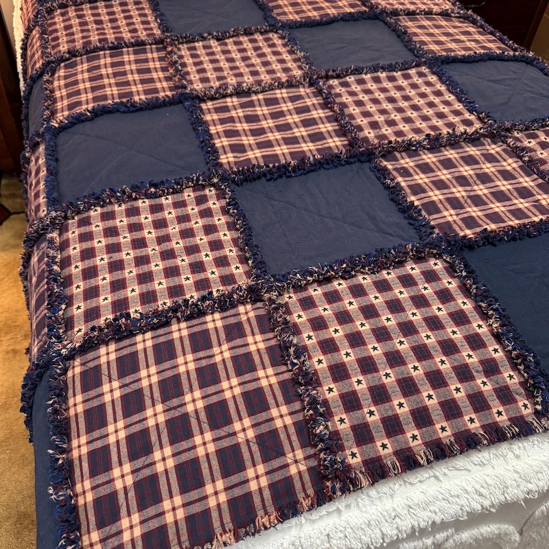 Primitive Rag Quilt - Etsy