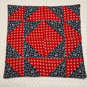 Patriotic Disappearing Nine Patch Rag Quilt, Sofa Throw, Denim Rag ...