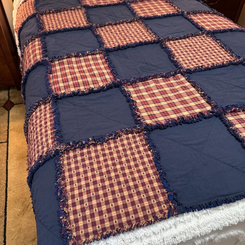 Primitive Rag Quilt - Etsy