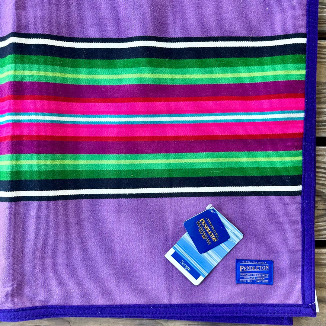 Pendleton Blanket in Lilac With Tag, Wool Serape Robe 64x79 ...