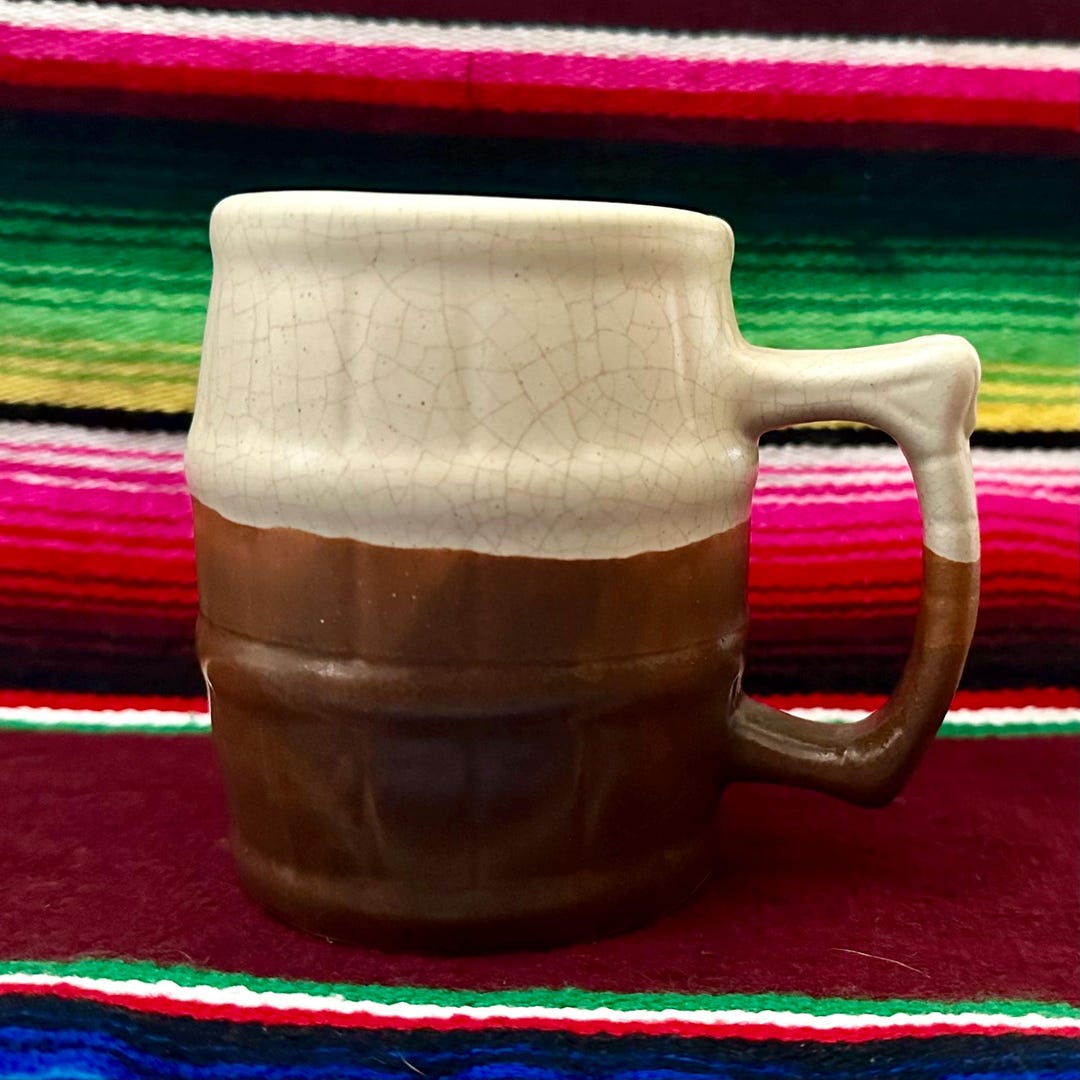 Ceramic Barrel Mug, Vintage Western Scene Kitchen, Southwestern Retro ...