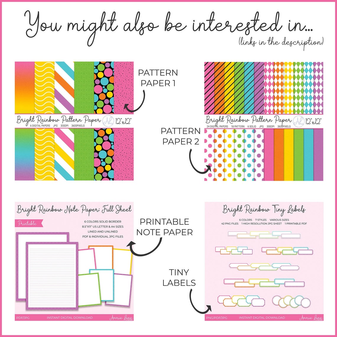 Bright Rainbow Alphabet Clip Art, Letters Numbers and Punctuation, PNG ...