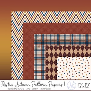 12x12 Rustic Fall Digital Paper Printable Autumn Background - Etsy
