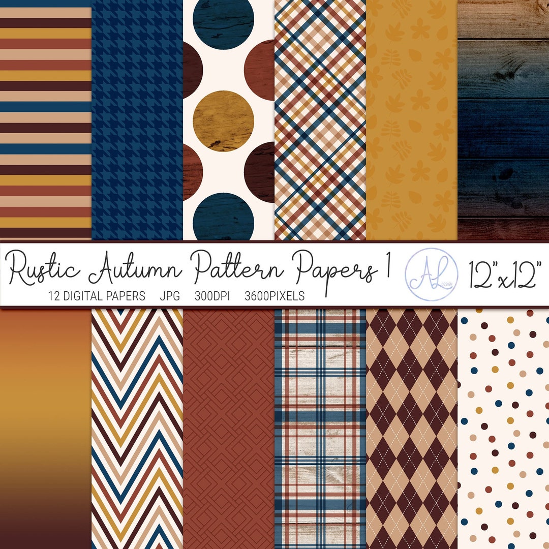 12x12 Rustic Fall Digital Paper Printable Autumn Background - Etsy