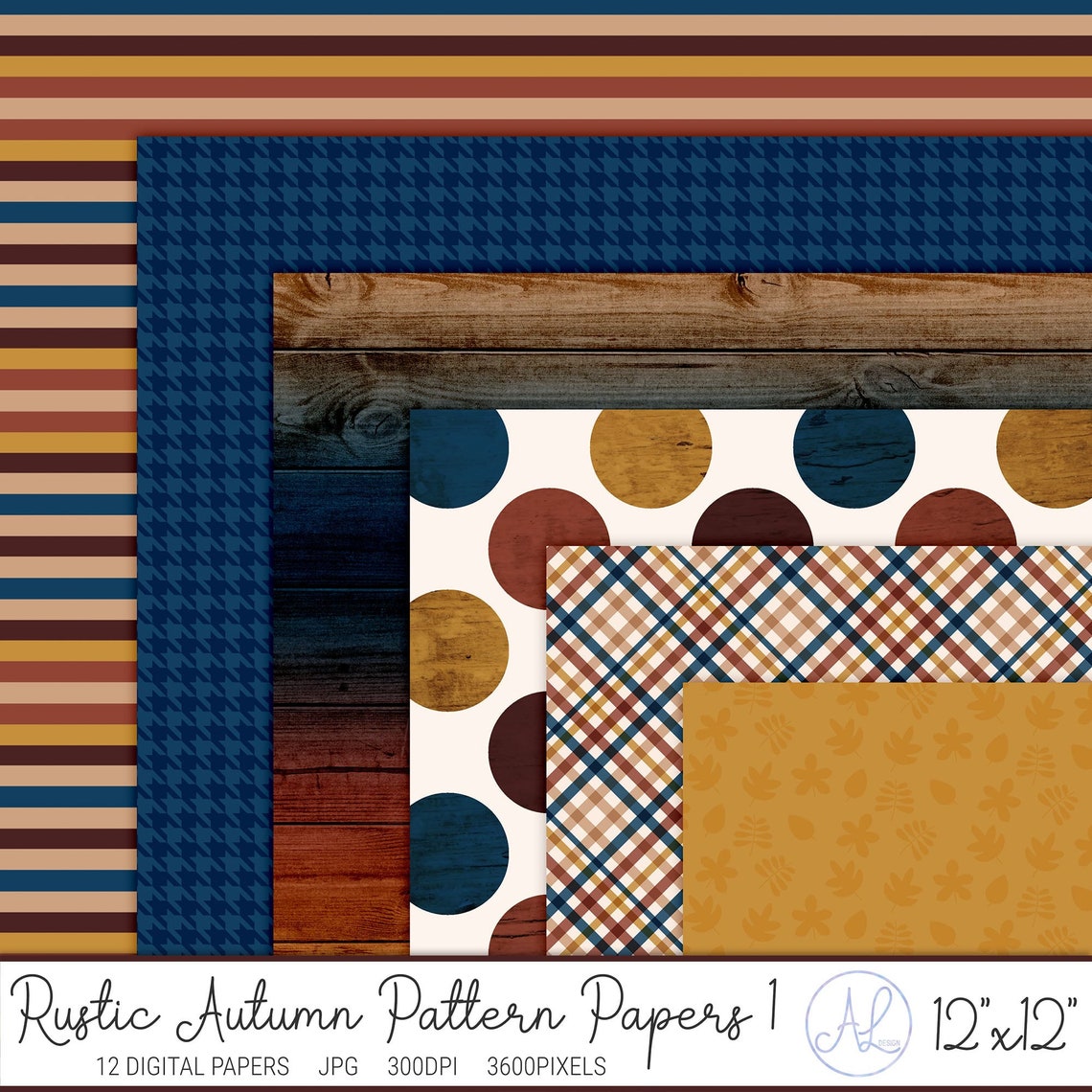 12x12 Rustic Fall Digital Paper Printable Autumn Background - Etsy