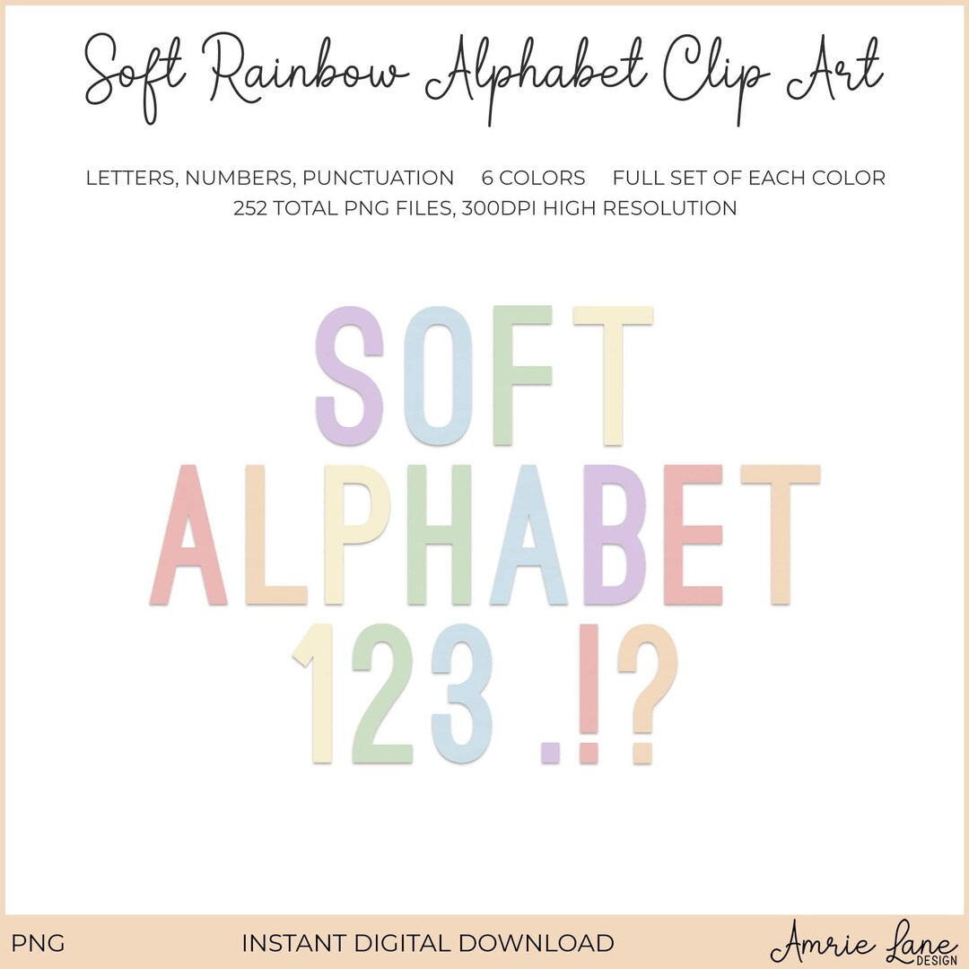Light Pastel Digital Alphabet Clip Art for Scrapbooks, Card Making ...