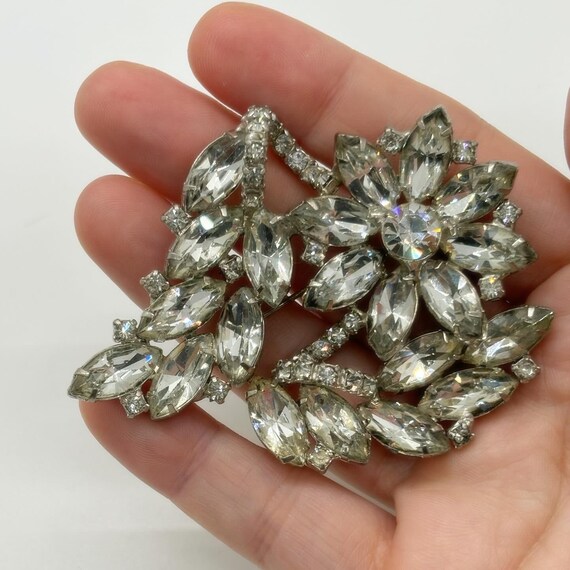 WEISS XL extra large clear Austrian rhinestone floral… - Gem
