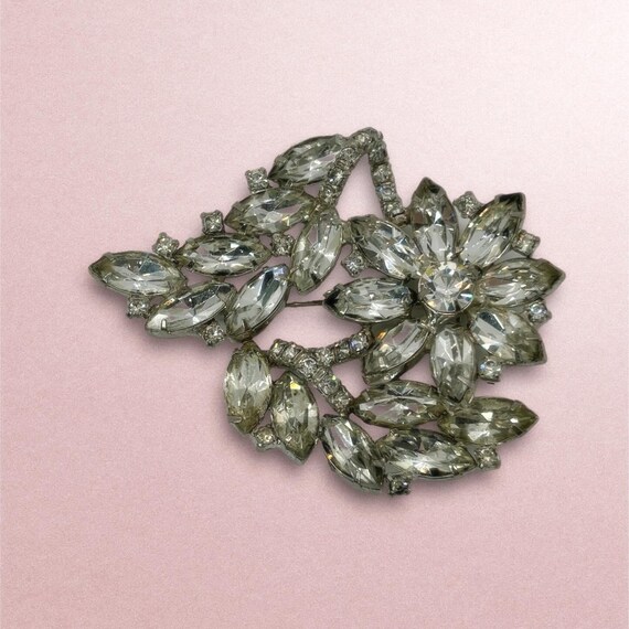 WEISS XL extra large clear Austrian rhinestone floral… - Gem