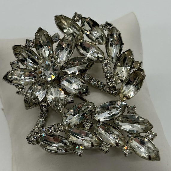 WEISS XL extra large clear Austrian rhinestone floral… - Gem