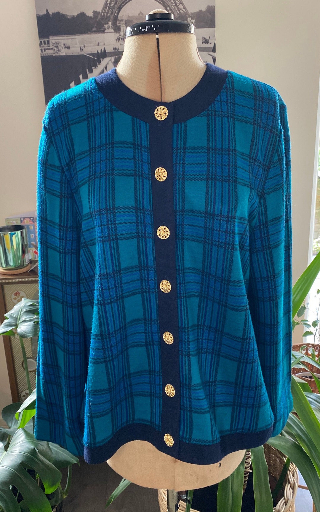Size UK 12 14 Vintage Richard Stump Check Jacket With Brass - Etsy