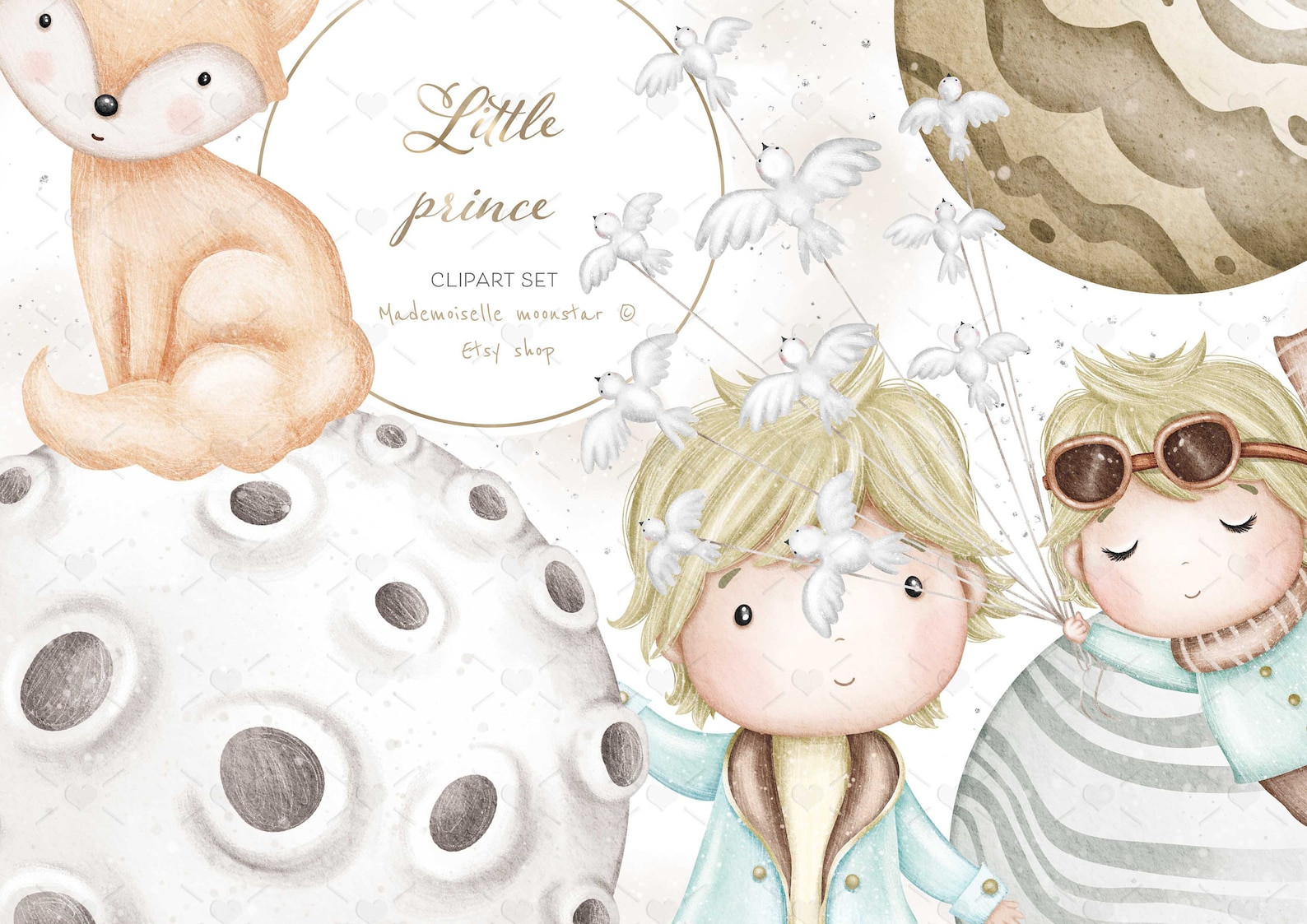 The Little Prince Watercolor Clipart Set. Commercial and Personal Use ...