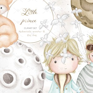 The Little Prince Watercolor Clipart Set. Commercial and Personal Use ...