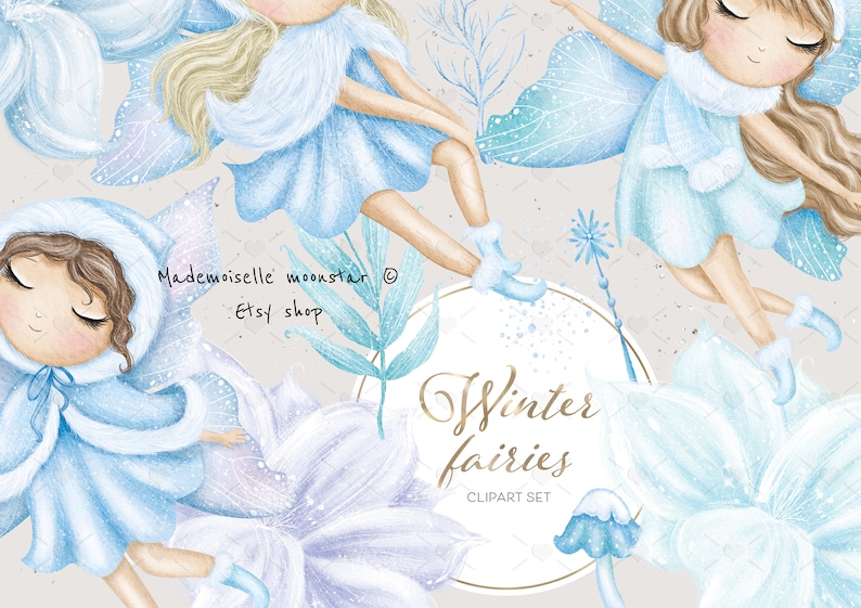 Winter Fairies Garden Enchanted Winter Forest. Fairy Clipart - Etsy