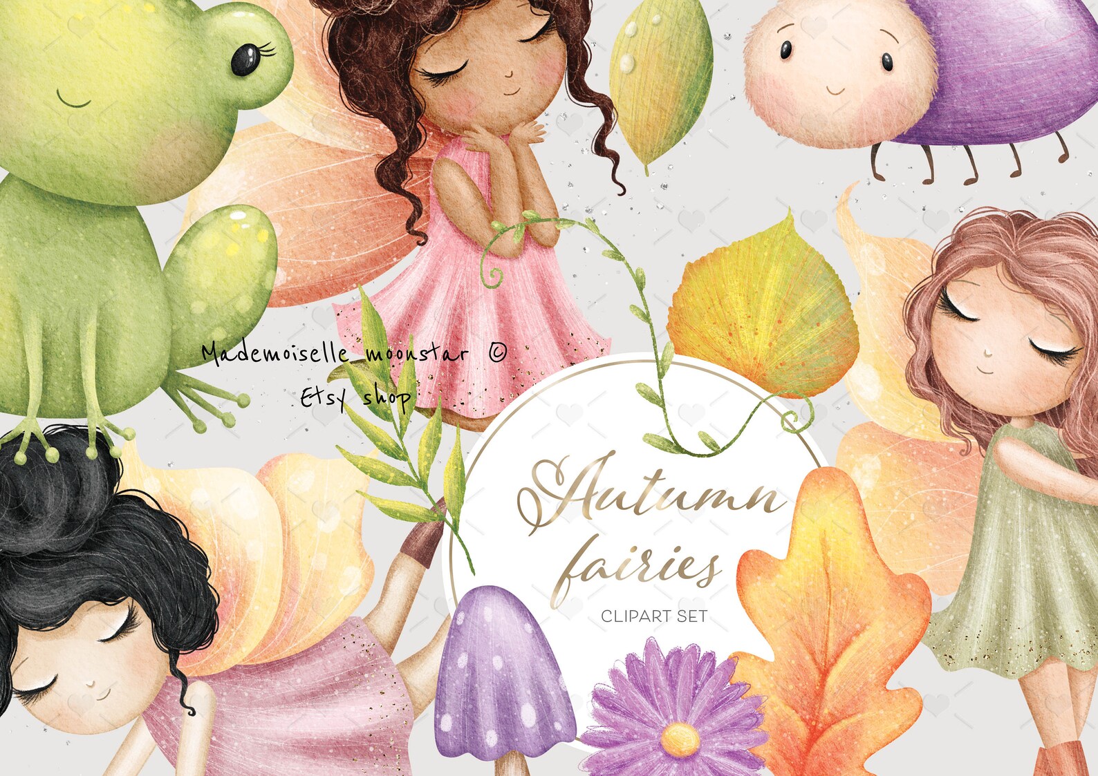 Autumn Fairies Garden Clipart Set. Enchanted Garden 300 DPI - Etsy