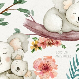 Koala Bear Watercolor Clipart Set. Cute Baby Koala, Nursery Decor ...