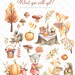 Watercolor Thanksgiving Clipart Set Forest Animals Turkey - Etsy