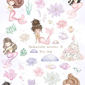 Little Mermaids Garden. Spring Garden. Pink Mermaid. Underwater Clipart ...