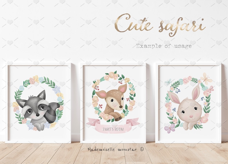 Cute Forest Babies Animals Clipart Set 300 Dpi PNG Files. | Etsy